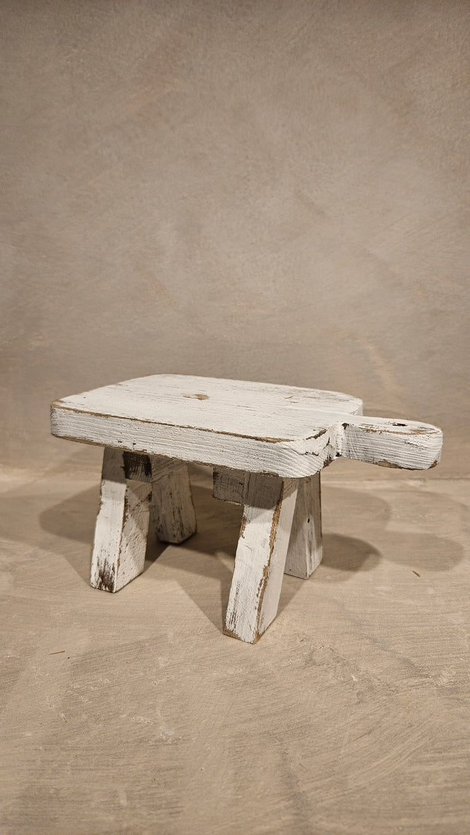 Wood Bench Pedestal in Rustic White – Home + Aspects