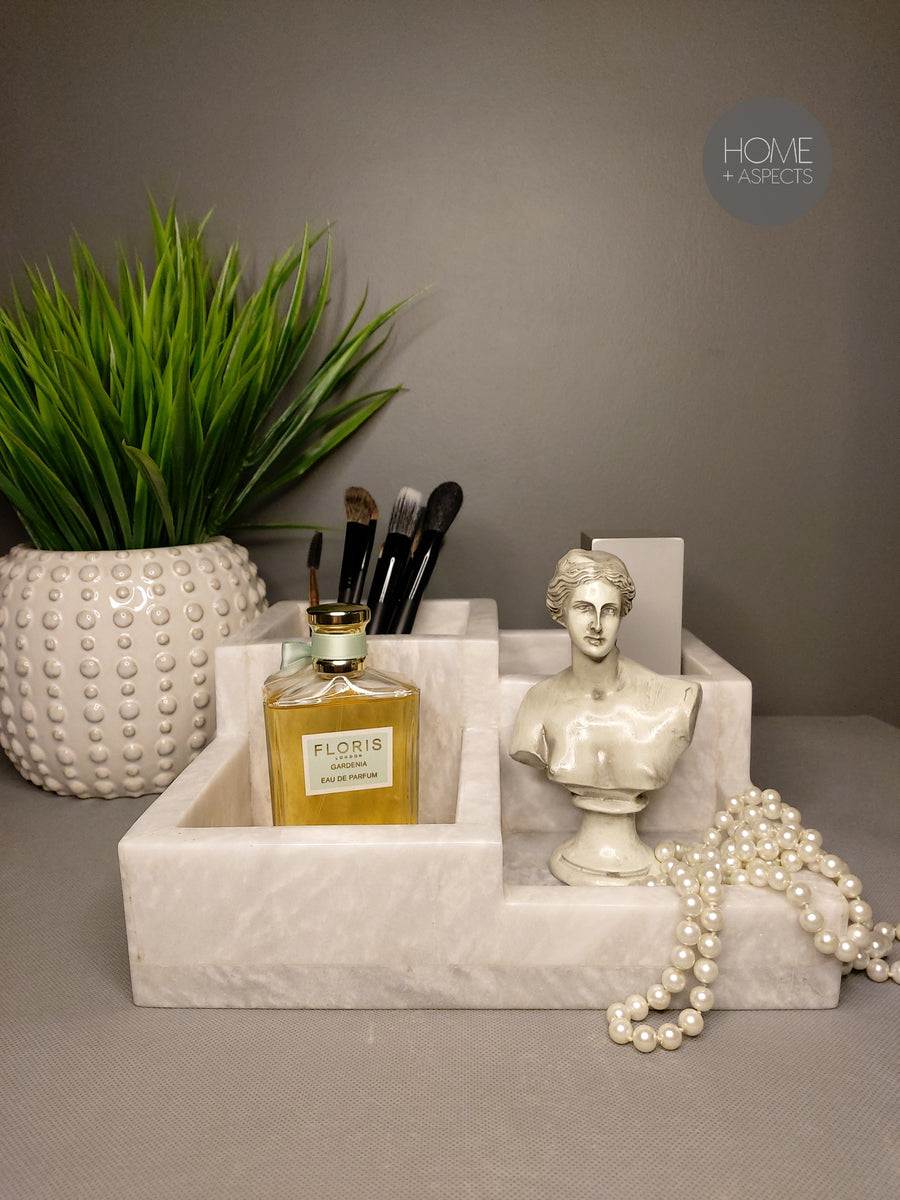 Marble Divided Vanity Organizer – Home + Aspects