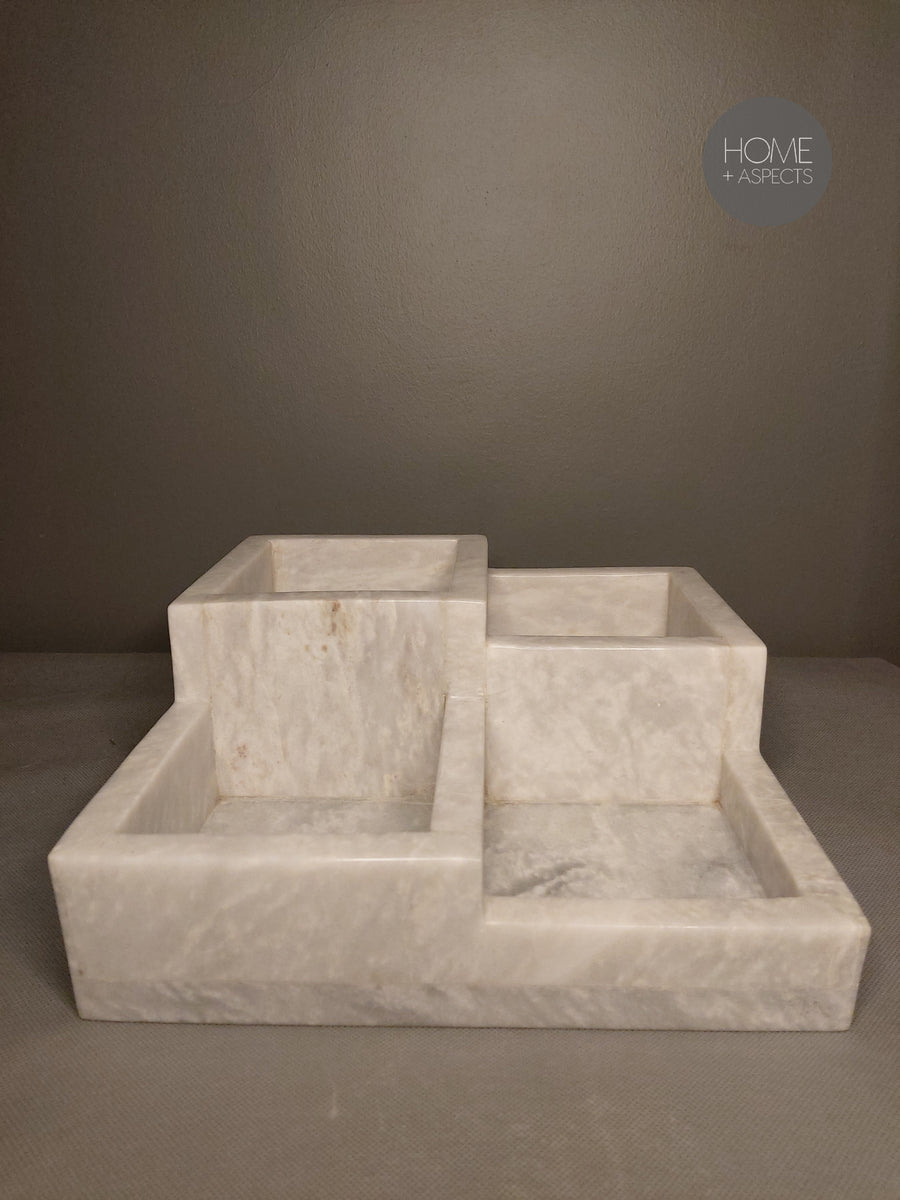 Marble Divided Vanity Organizer – Home + Aspects