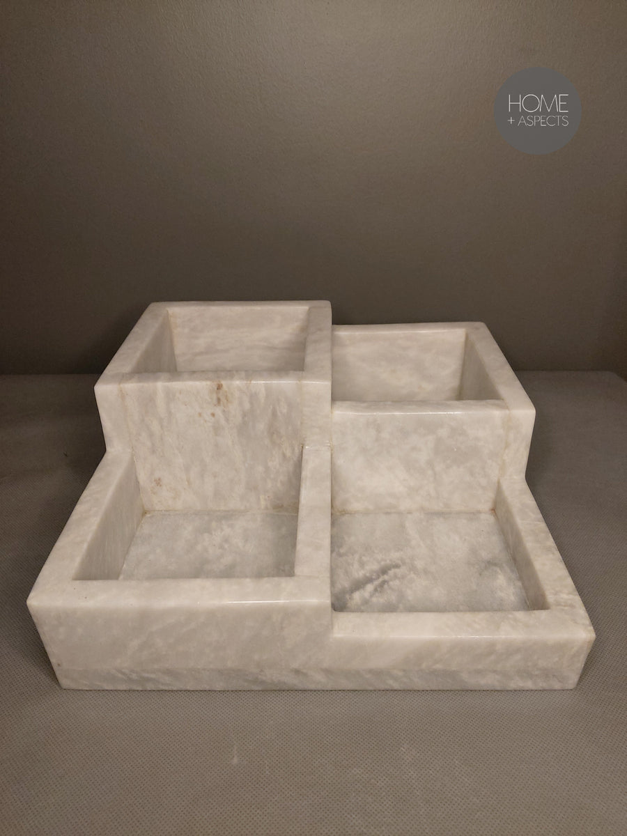 Marble Divided Vanity Organizer – Home + Aspects
