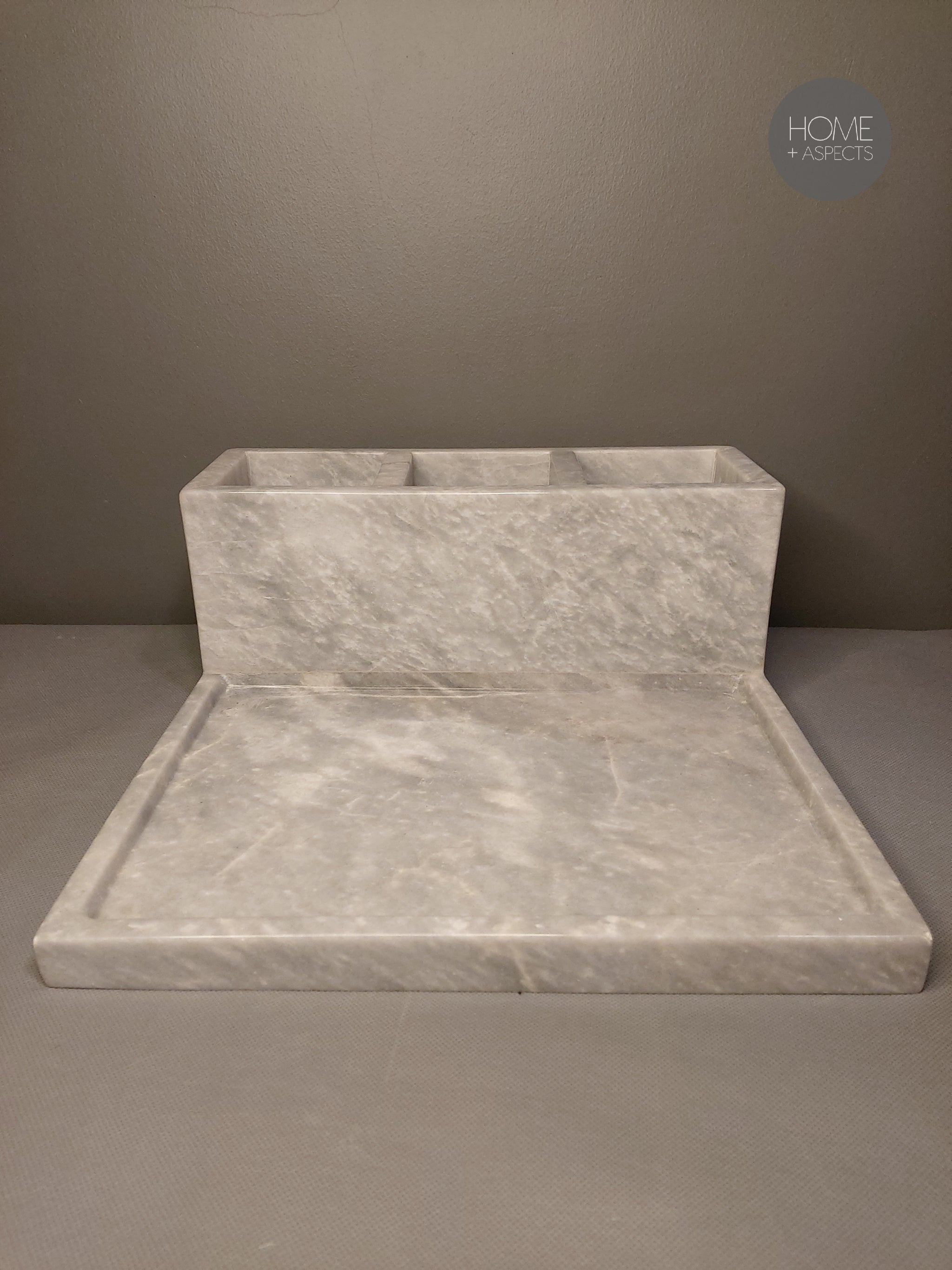 Marble Vanity Organizer with Tray – Home + Aspects